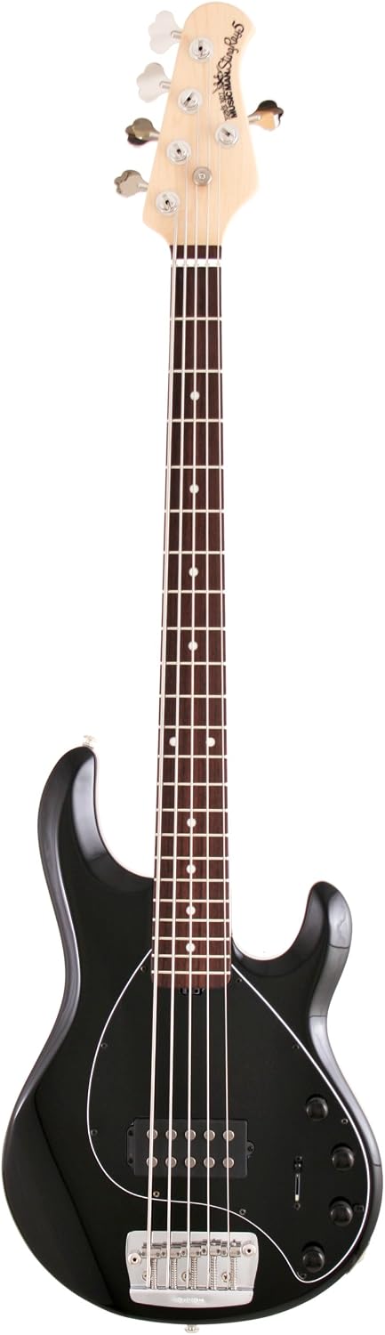 Amazon.com: Ernie Ball Music Man Stingray 5 String Bass, Black, Single ...
