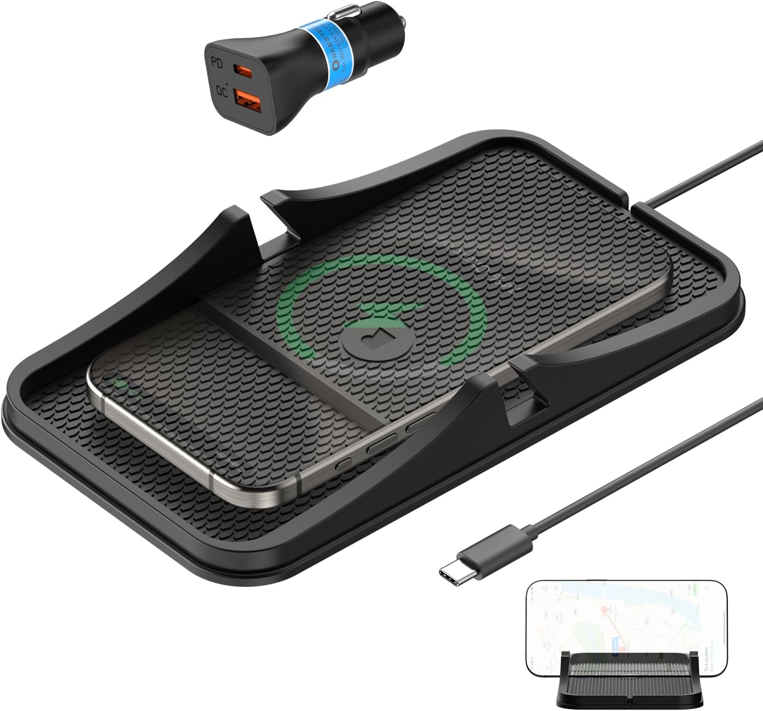 Amazon.com: Wireless Car Charger Pad, REESTECQI Large Wireless Charging ...