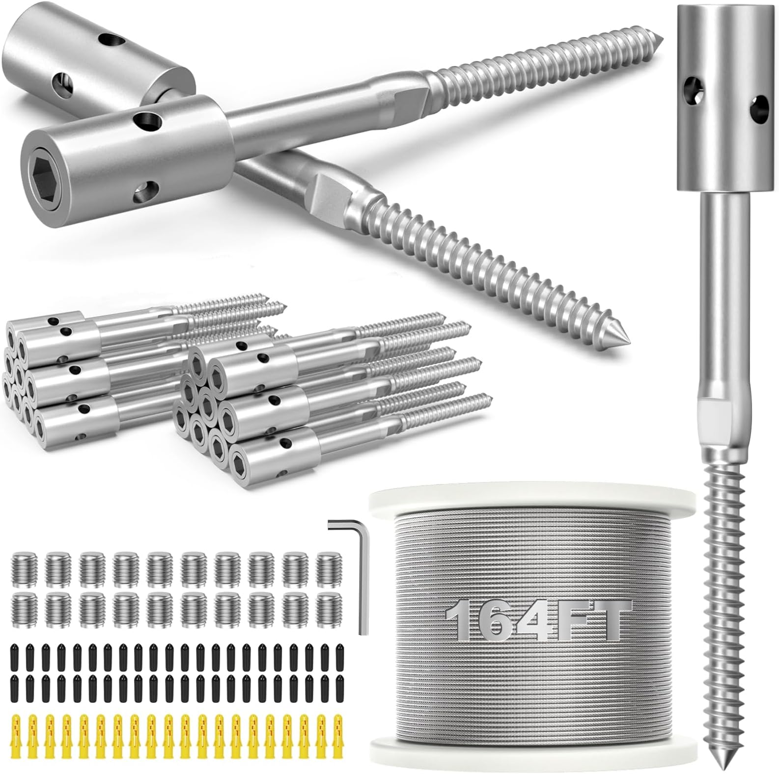 Amazon.com : CKE 20 Pack Green Wall Stainless Steel Hubs, Wire Cable ...