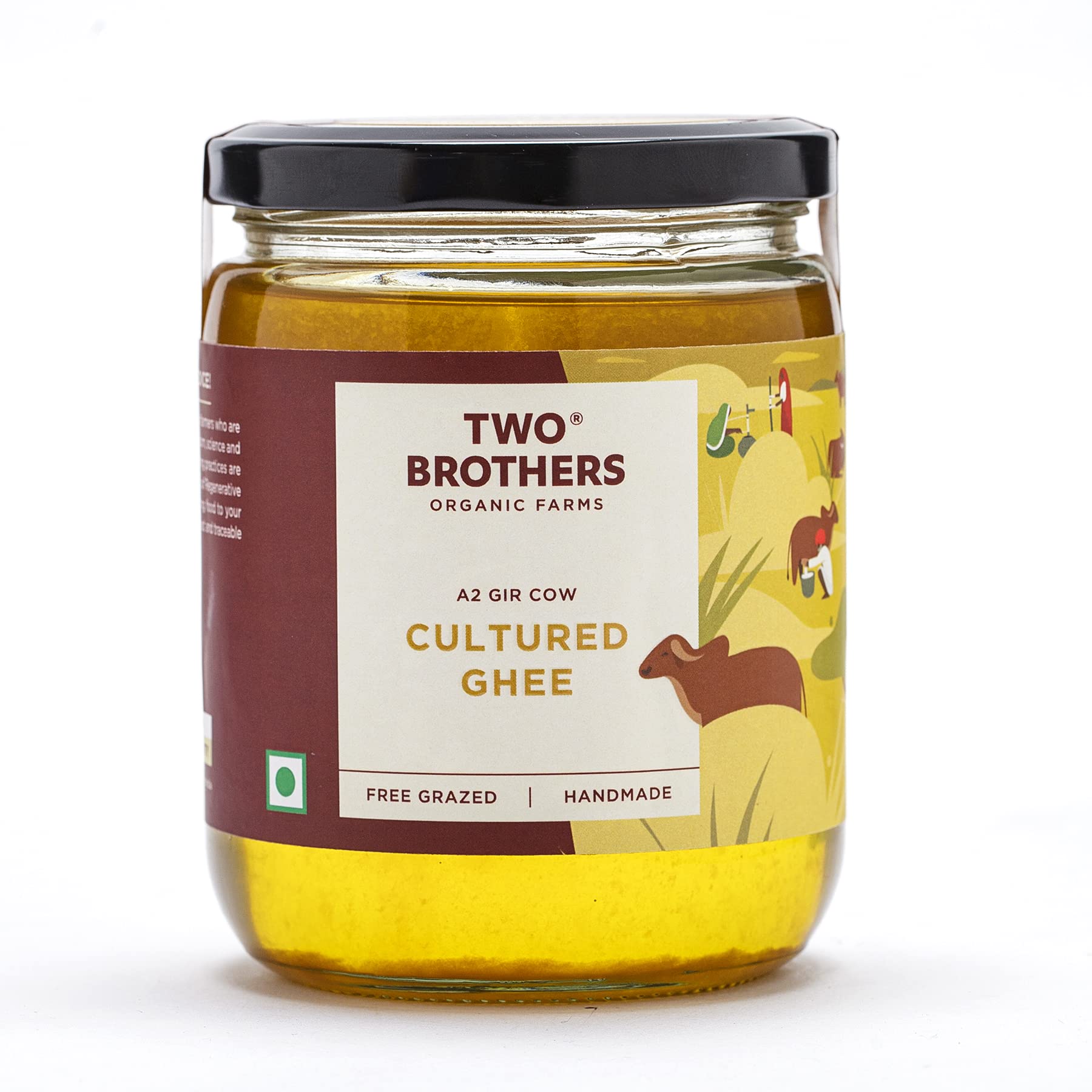 Buy Two Brothers Organic Farms Amorearth A2 Cultured Ghee, Desi Gir Cow ...