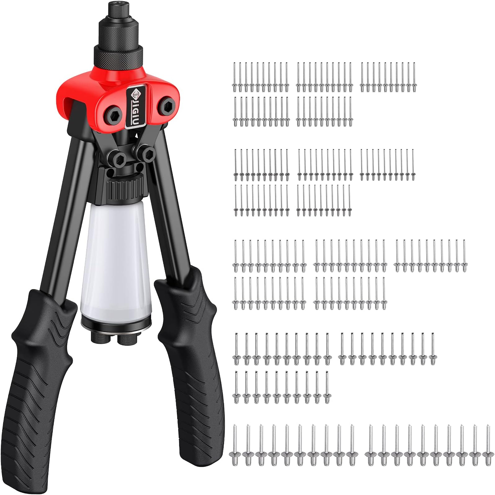 JiGiU Pince à Rivets 31cm/12" Riveteuse Manuelle avec 200pcs Rivets ...