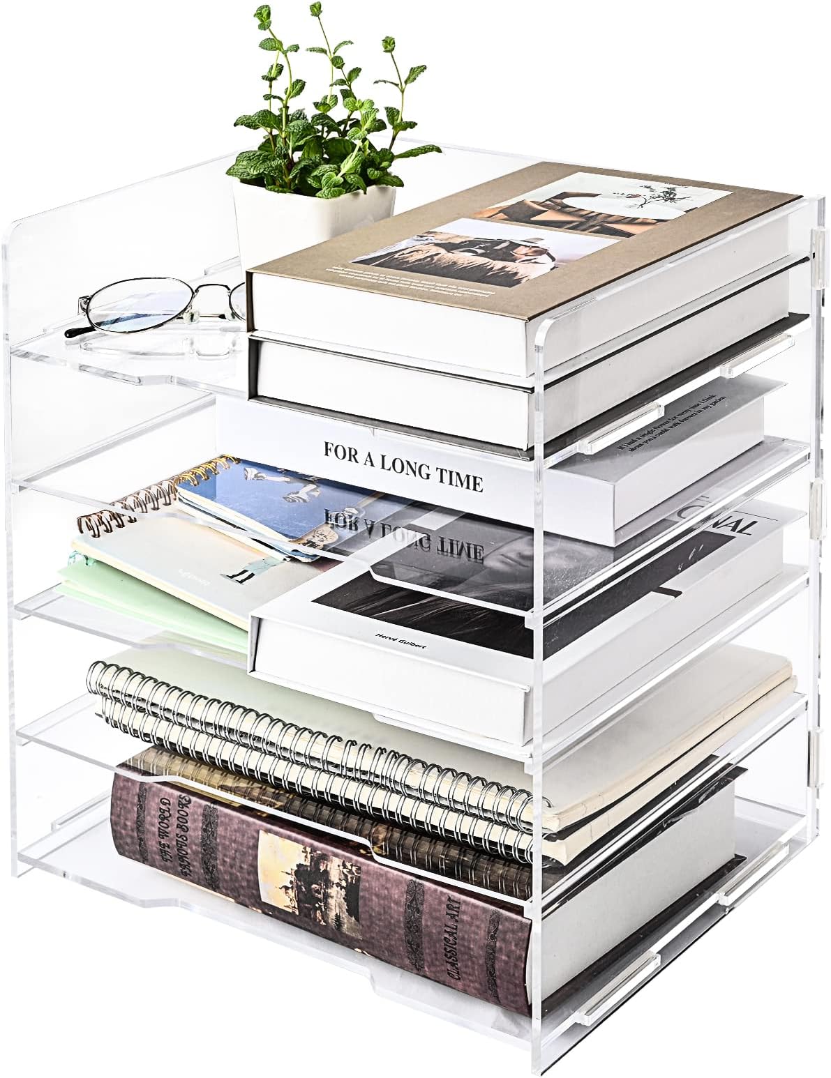 Amazon.com: Paper Organizer Storage for Desk, Acrylic Clear File ...