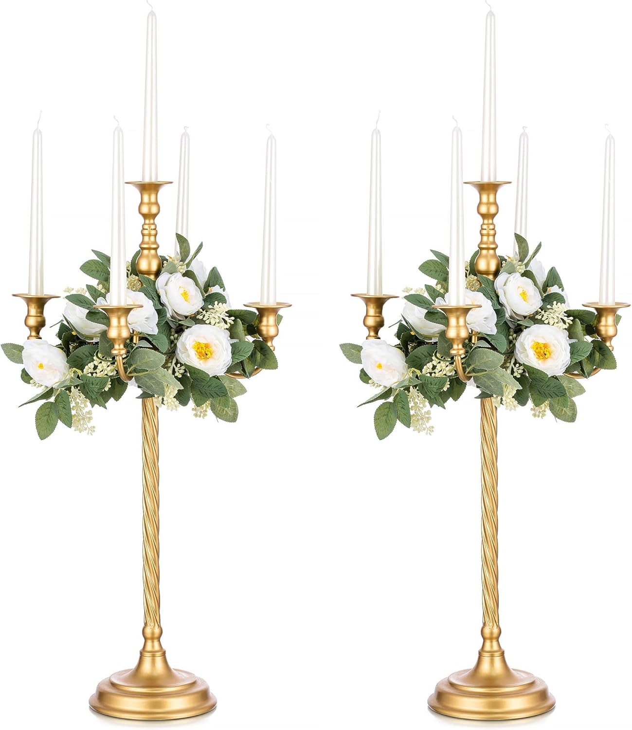 Amazon.com: Romadedi Candelabra Gold Candle Stand: 28" Tall 5-Branch ...
