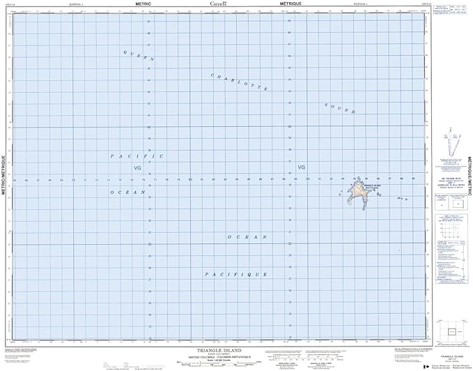 Amazon.com: Triangle Island - 102 I/14 - British Columbia - 32.5" x 25. ...