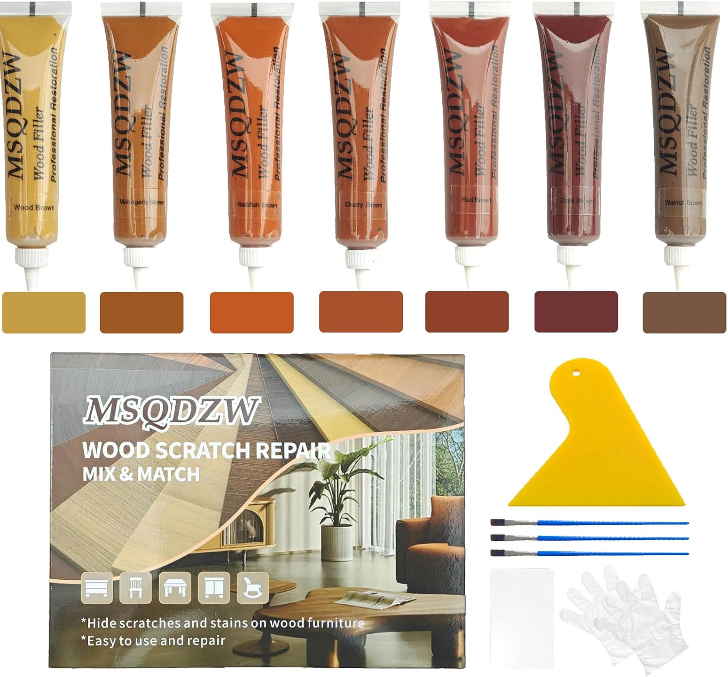 Amazon.com: Wood Repair Kit, Wood Scratch Repair, 13Pcs Wood Filler ...