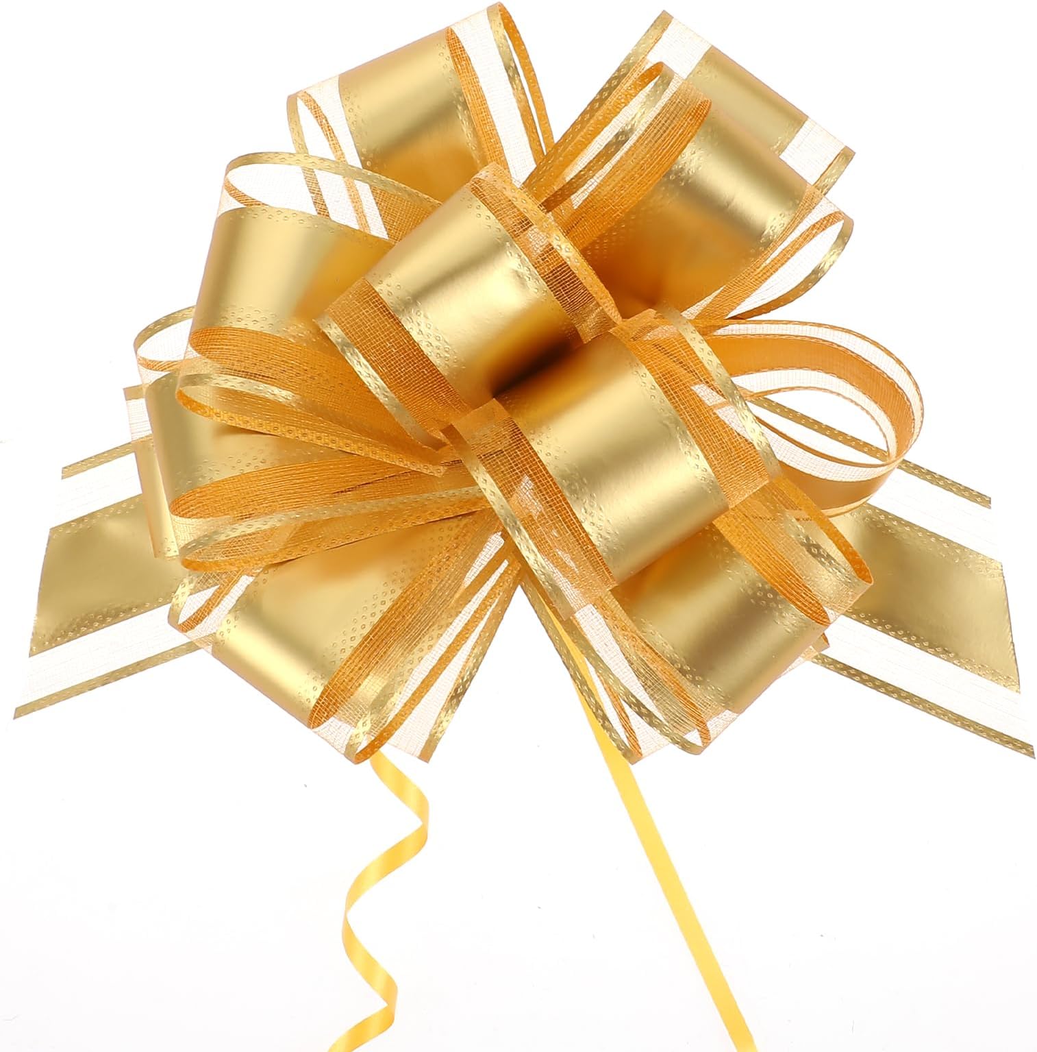 Amazon.com: 8Pcs Pull Bows,Large 6 Inch Pull Bow Present Wrapping Gold ...