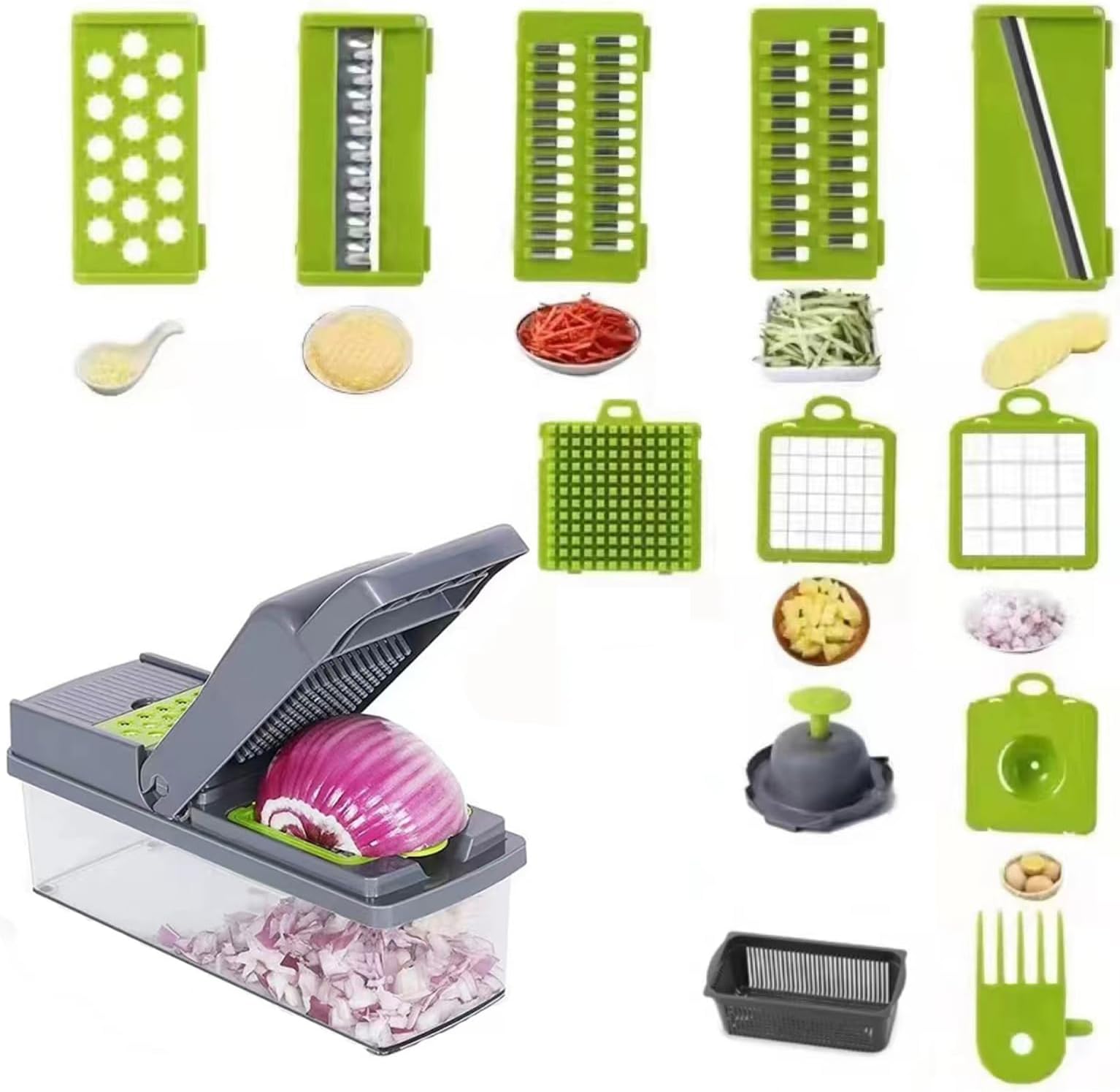 Amazon.com: Vegetable Chopper, Upgraded Onion Chopper, 13 in 1 Kitchen ...