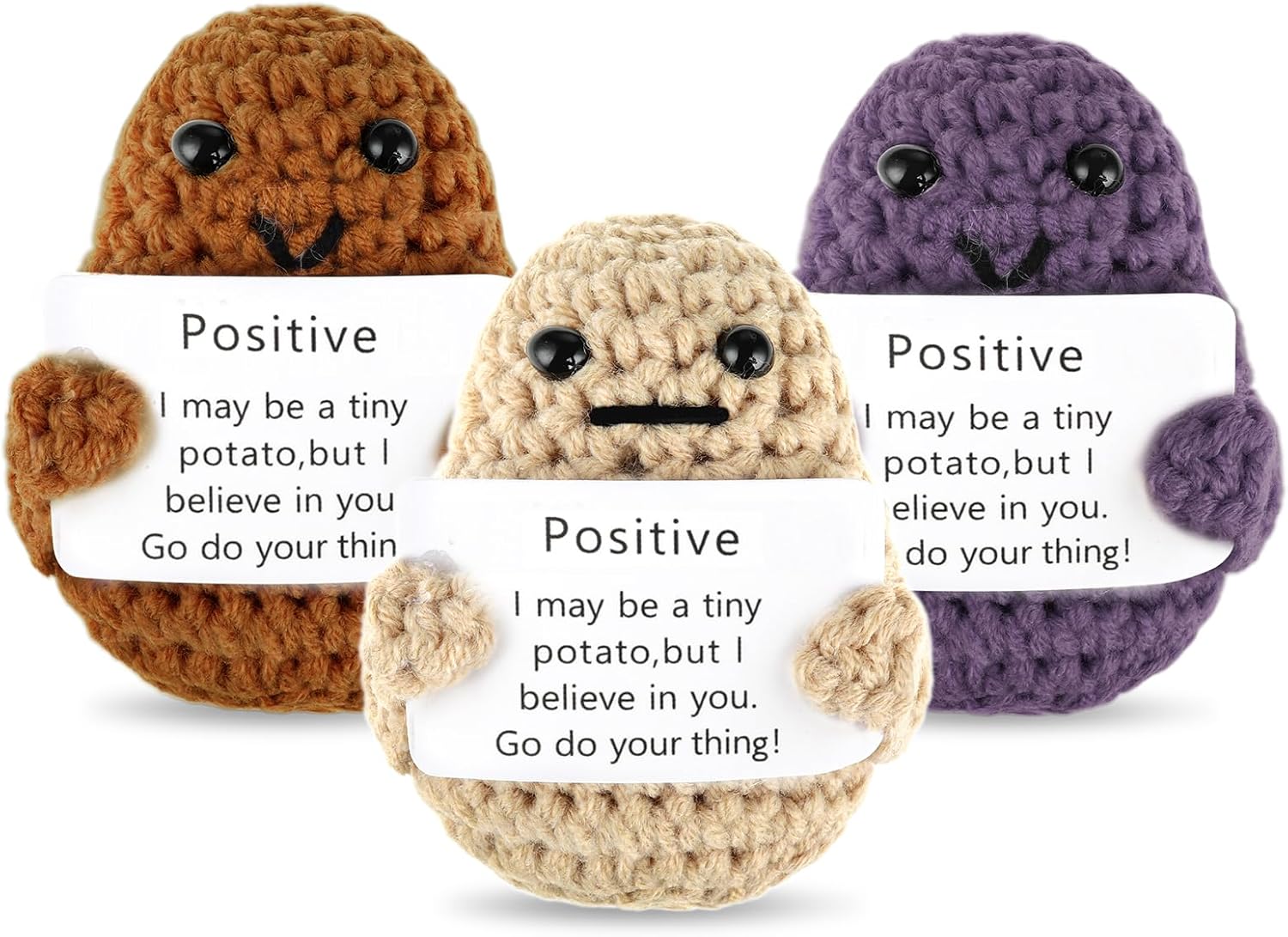 Grevosea 3 Pcs Mini Funny Potato Doll, 3 Inch Potato Crochet Cute Wool ...