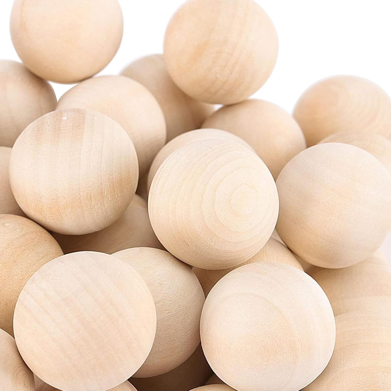 Amazon.com: ZOENHOU 40 PCS 2 Inch Natural Wooden Round Balls for Crafts ...