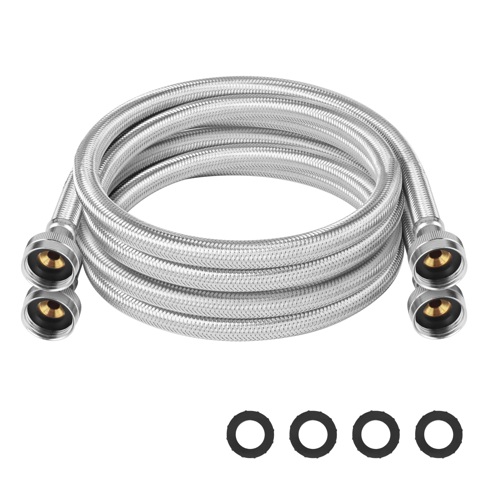 Premium Stainless Steel Washing Machine Hoses Universal Fit to All Hot ...
