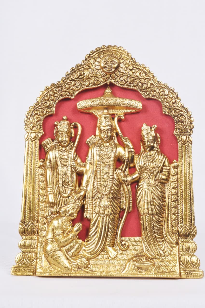 Buy Khamma Ghanni Handicraft Metal Ram Darbar Frame for Home & Office ...