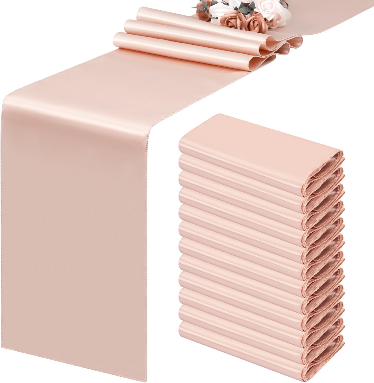 Amazon.com: Flohar 12Pack Table Runner 12 x 108 Inches Satin Silk Table ...