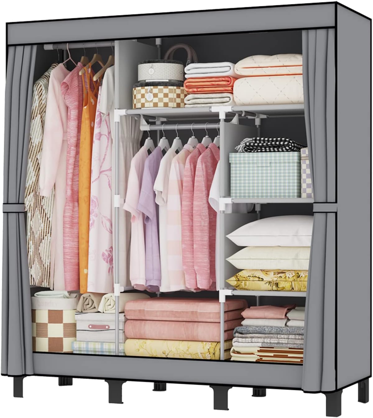 ACCSTORE Portable Wardrobe, Wardrobe Shelves, Clothes Storage Organiser ...