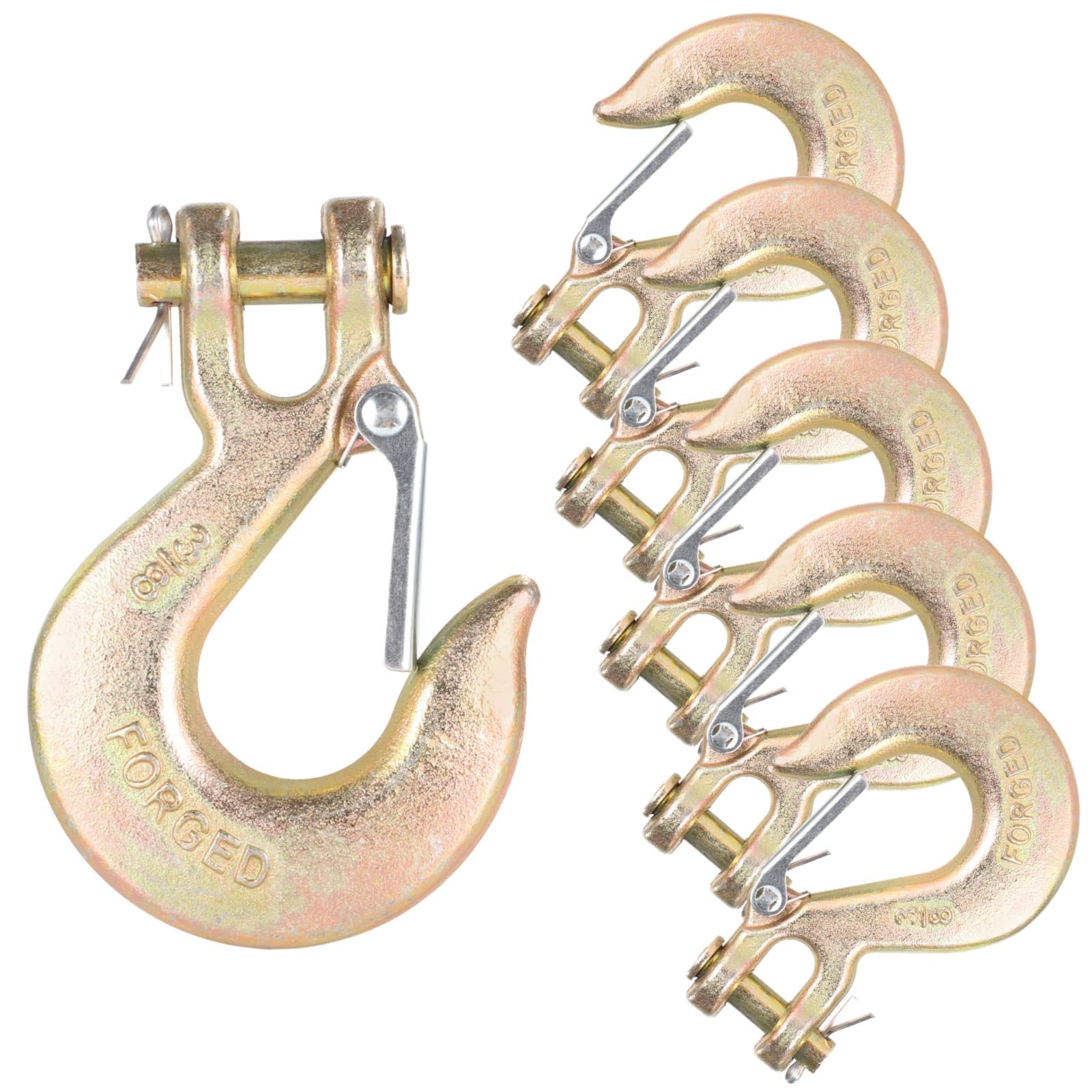 Amazon.com: Homaisson 4 Pack 3/8 Inch Clevis Slip Hook with Safety ...