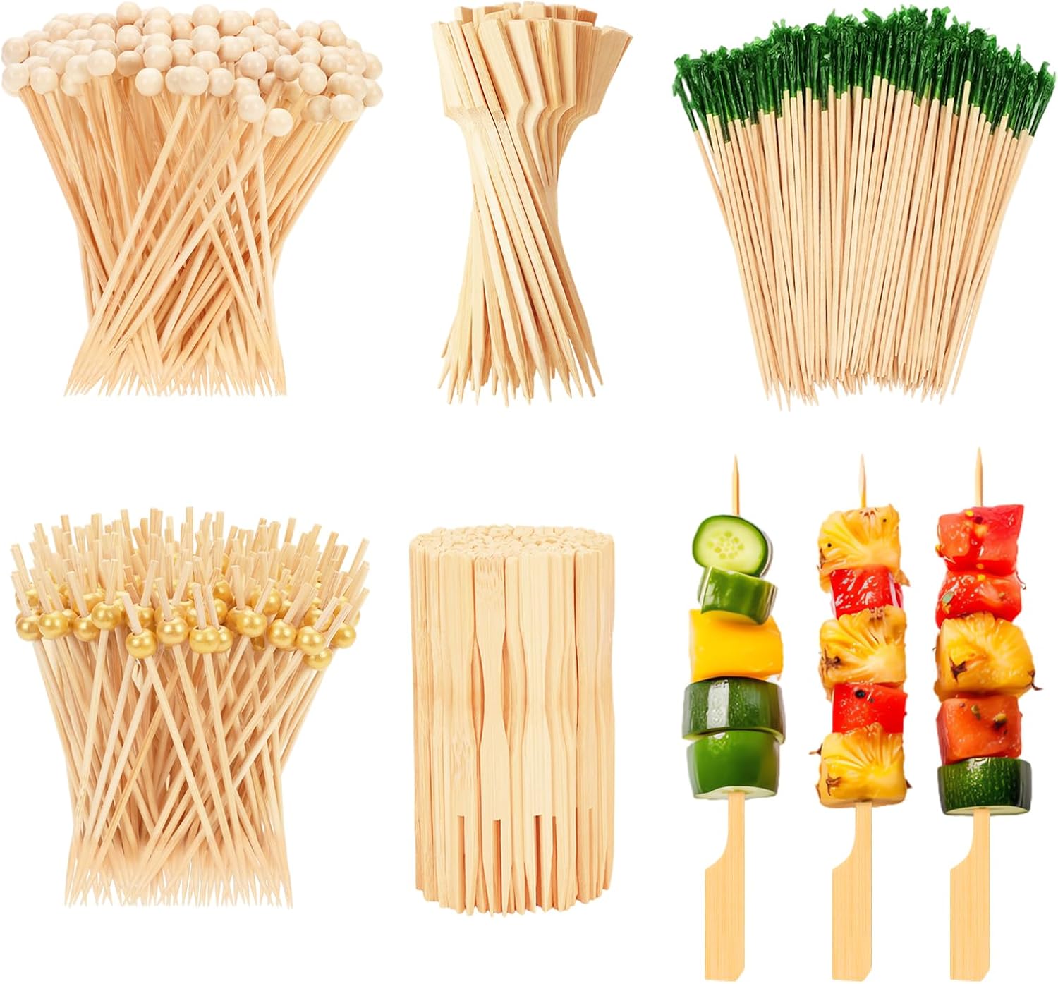 Amazon.com | 500PCS Bamboo Cocktail Picks, 4.7 Inch Eco-friendly Wooden ...