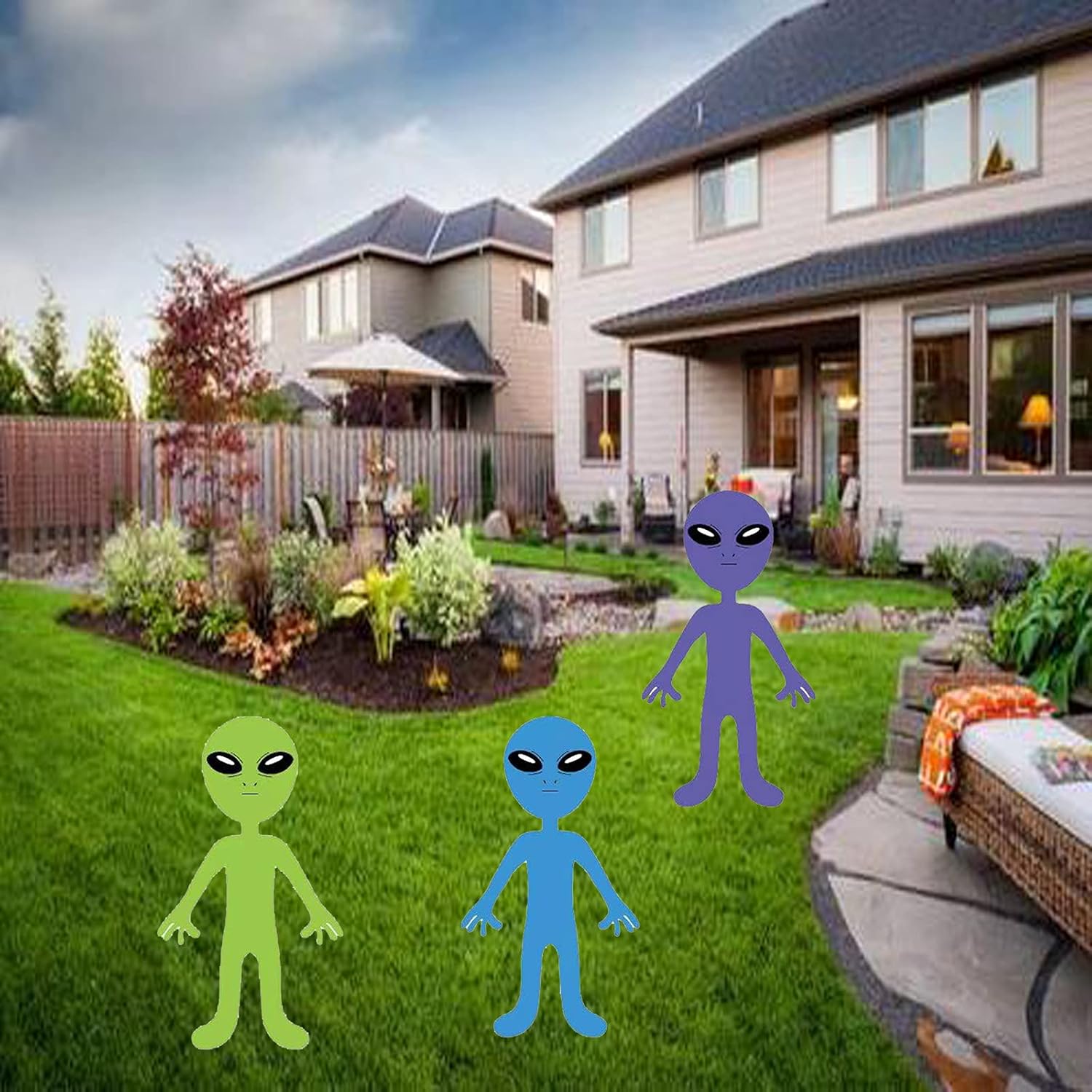 Amazon.com: 3PCS Alien Yard Sign Stake, Halloween Alien Yard ...