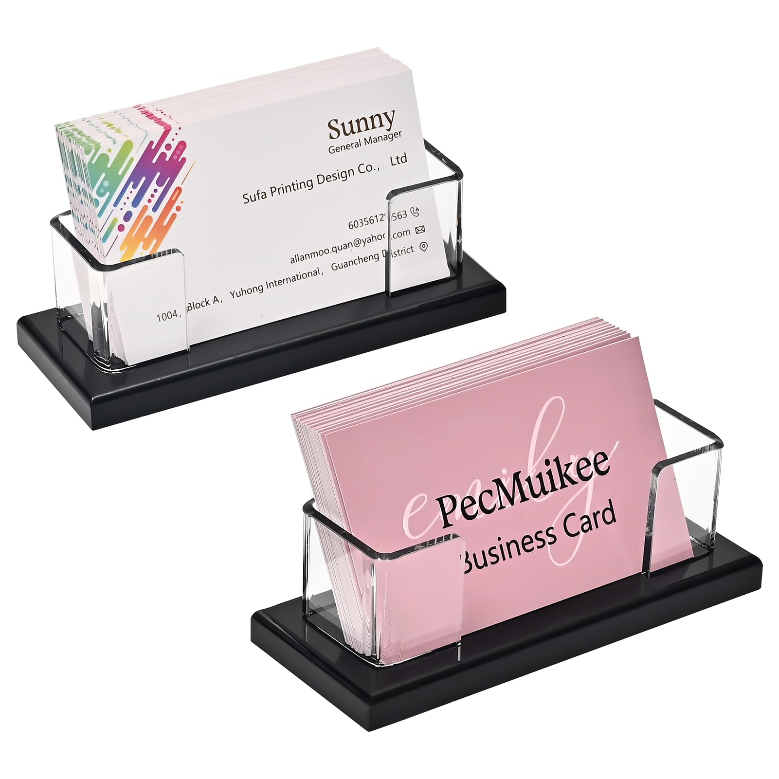 Amazon.com : PecMuikee Business Card Holder for Desk，Acrylic Business ...