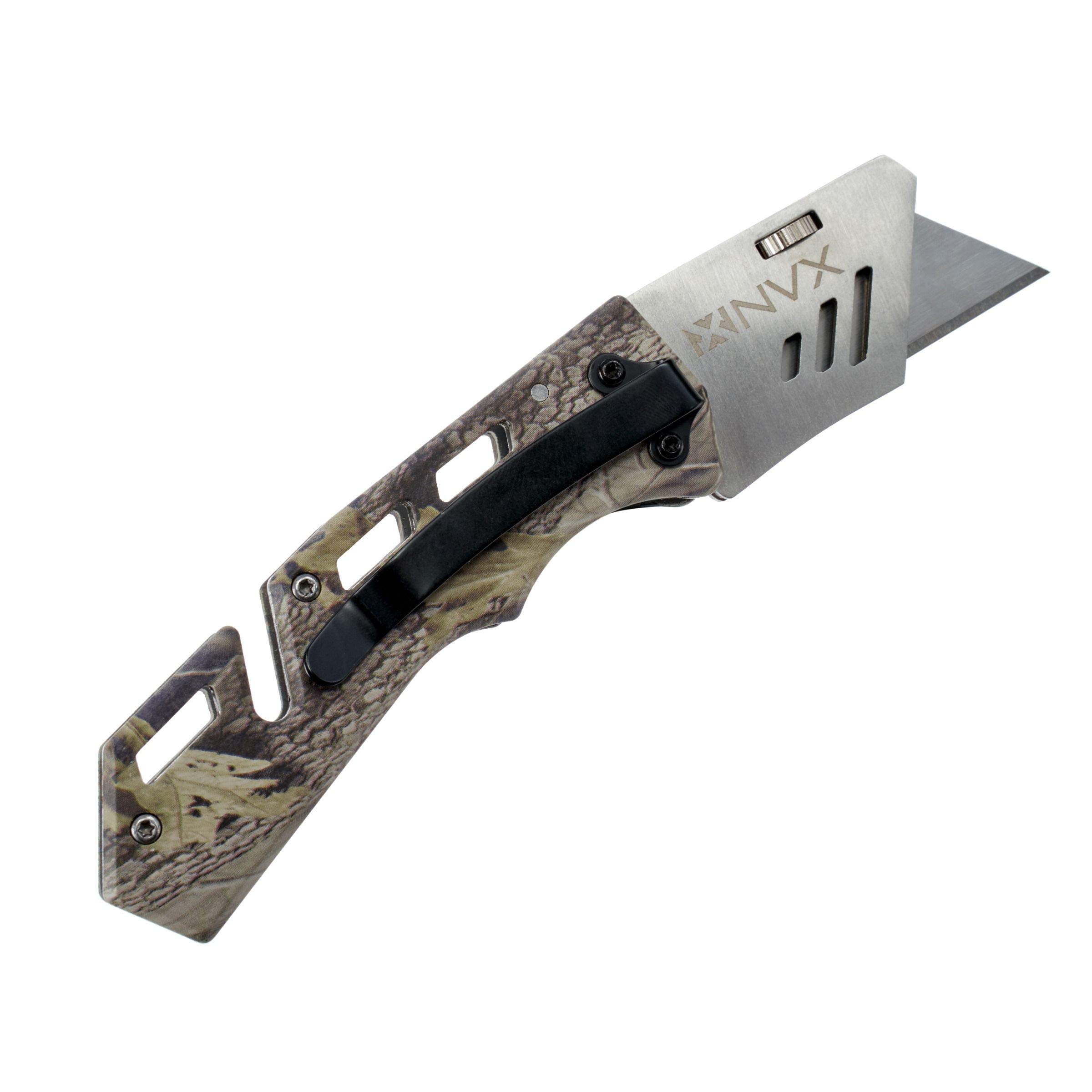 NVX VKN2GC Folding Pocket Utility Knife, Quick-Change Camo Box Cutter ...