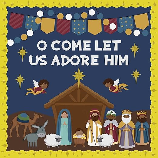 Amazon.com: Containlol Christmas Bulletin Board Set Nativity Christian ...