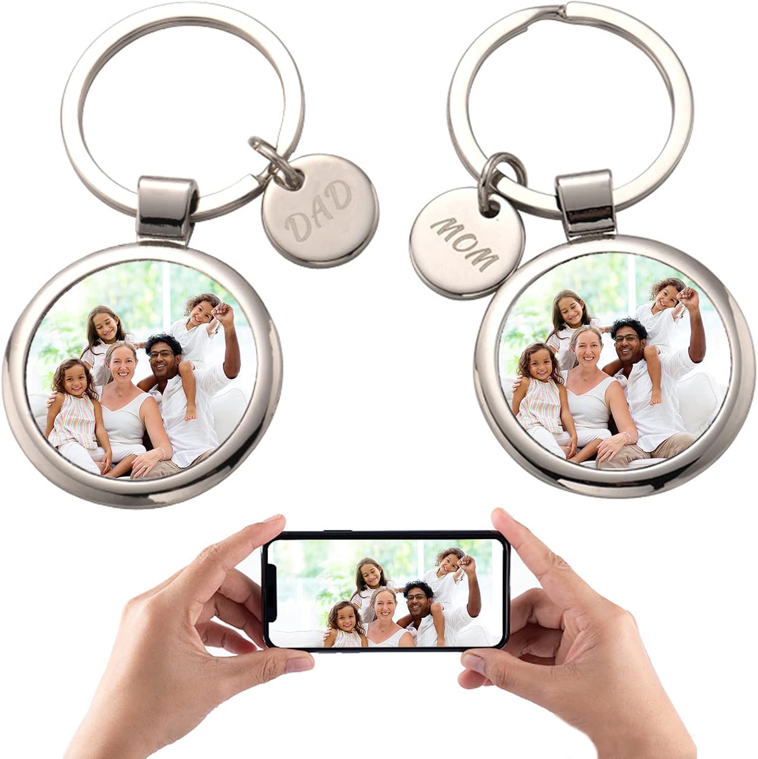 Amazon.com: YATEDIY Custom Keychain with Picture, Personalized Double ...