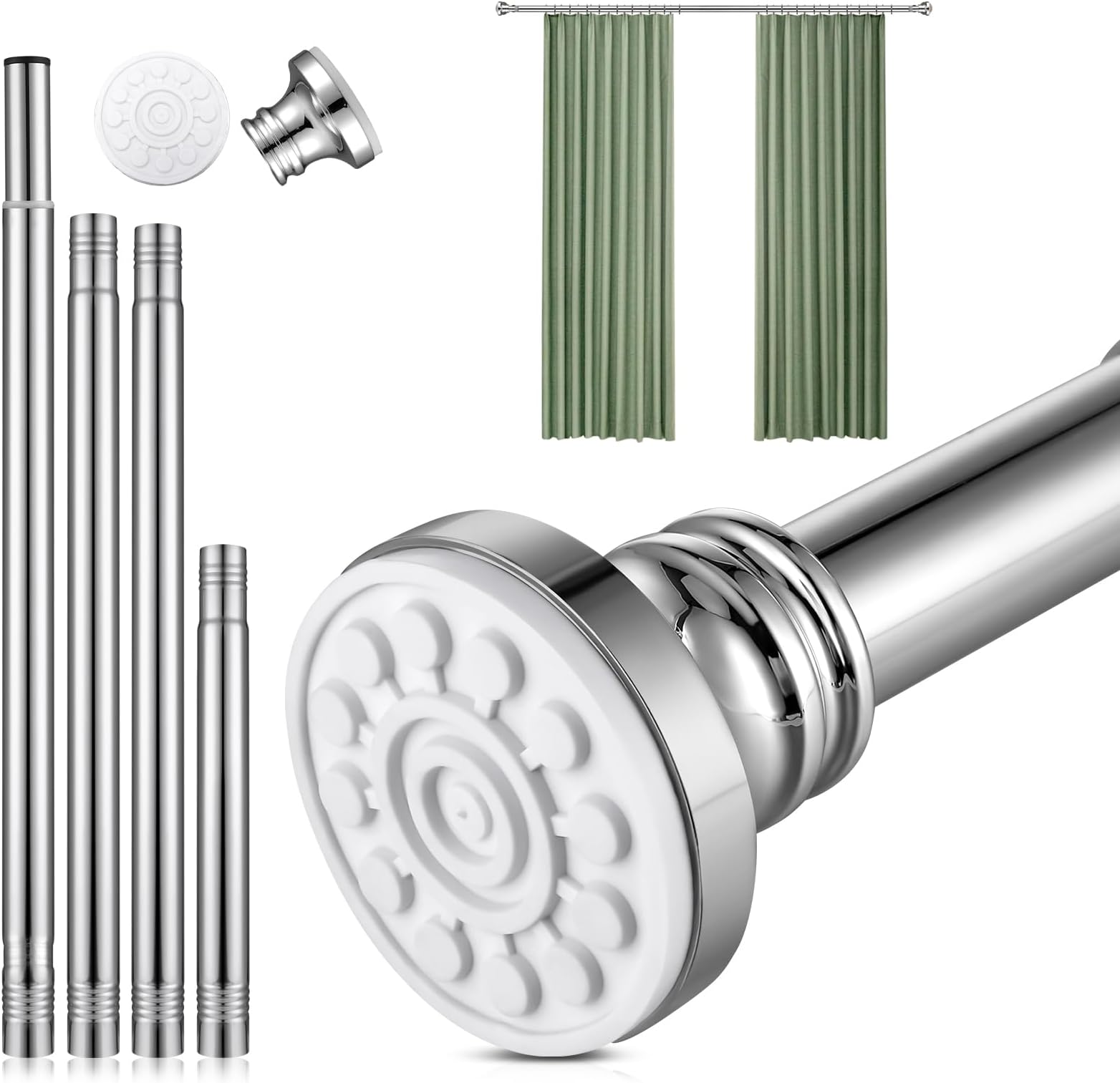 Extendable Curtain Tension Rod 47-160cm,Stainless Steel Telescopic Net ...