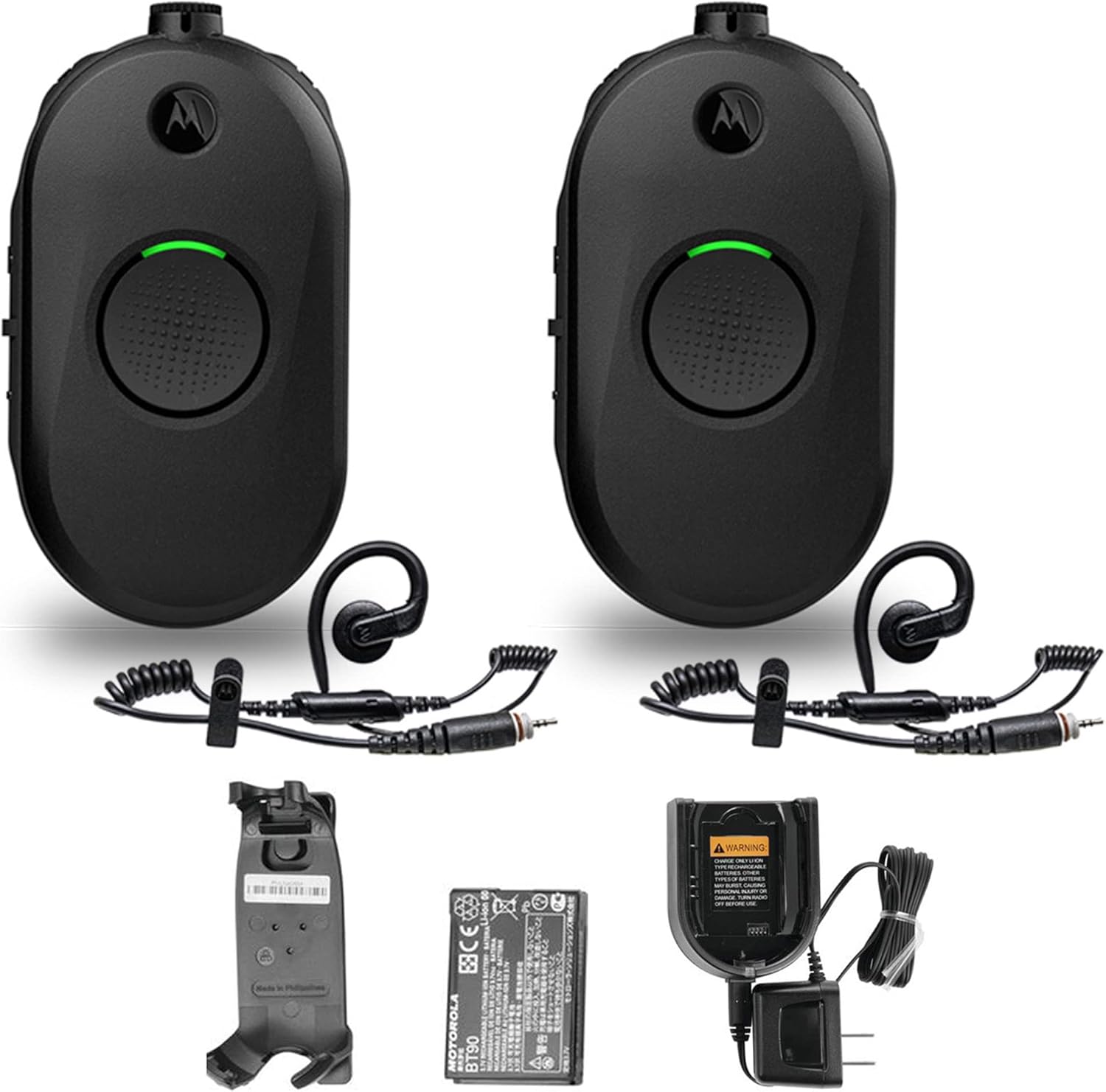 Amazon.com: 2 x Motorola CLP1010e 1-Channel 2-Way UHF Business Radio ...