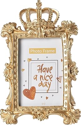 Amazon.com - ULTNICE Vintage Golden Crown Resin Photo Frame Decorative ...