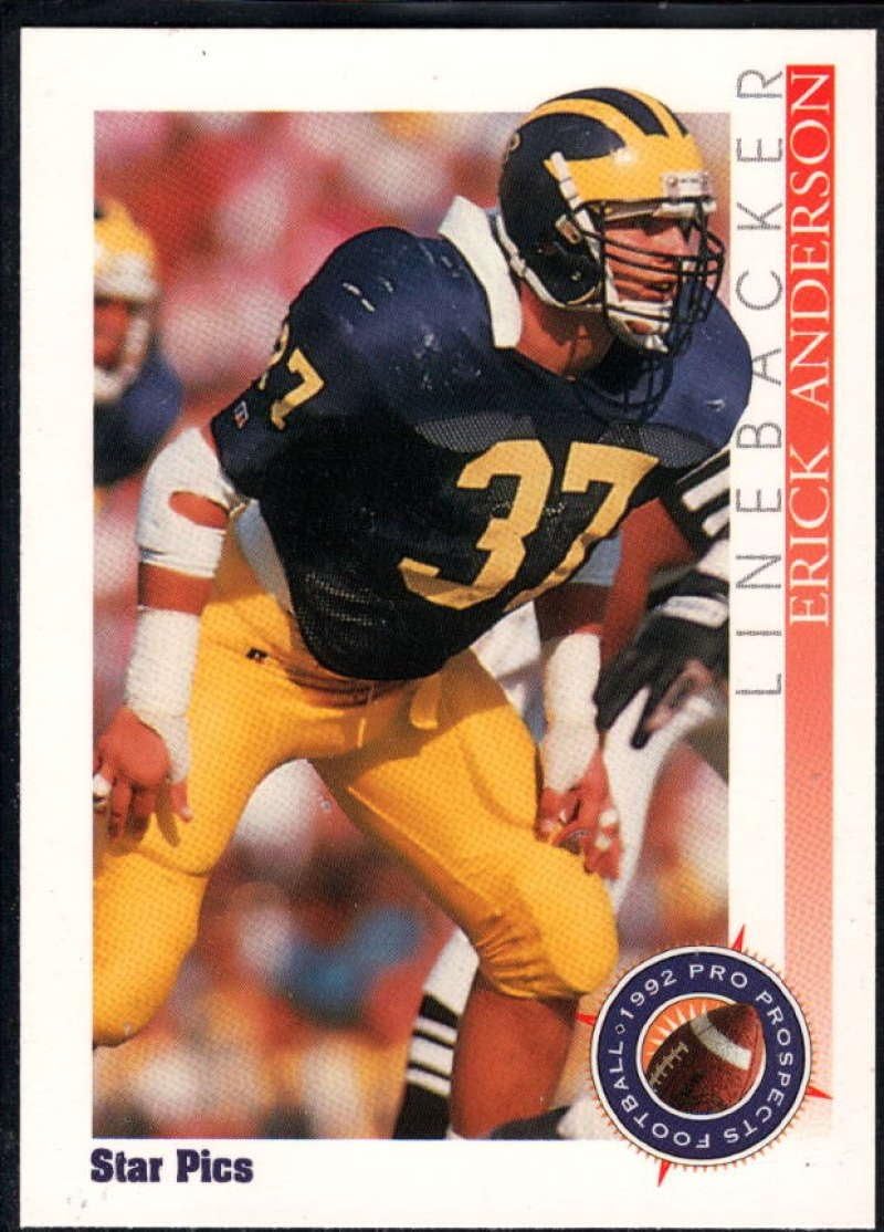 Amazon.com: Football NFL 1992 Star Pics #62 Erick Anderson ...