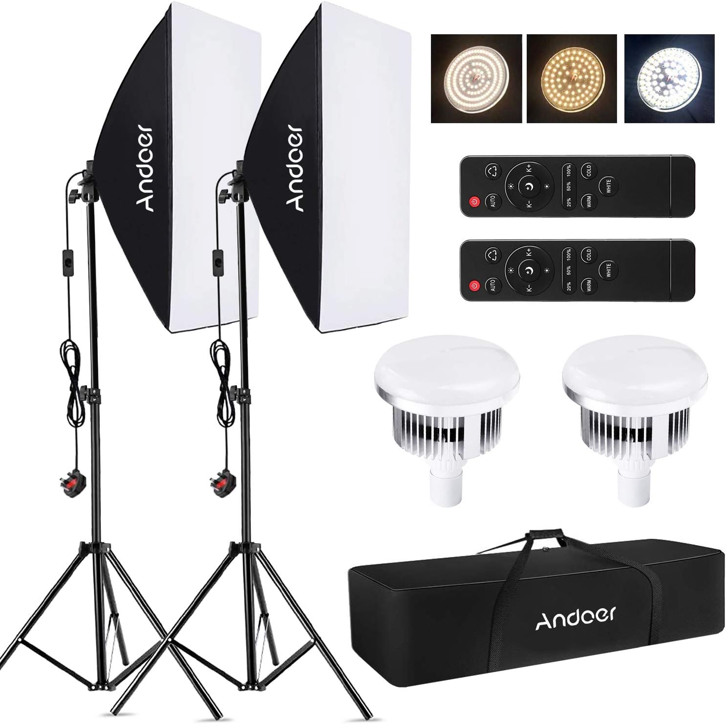 Studio P graphy Light kit Softbox Lig ng Set with 85W 2800K-5700K Bi ...