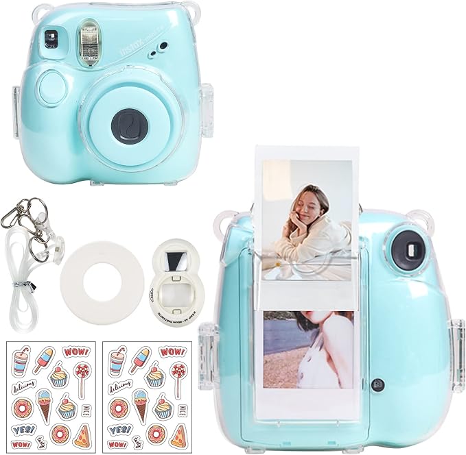 Amazon.com : CAIYOULE Clear Case for Fujifilm Instax Mini 7+ Camera ...