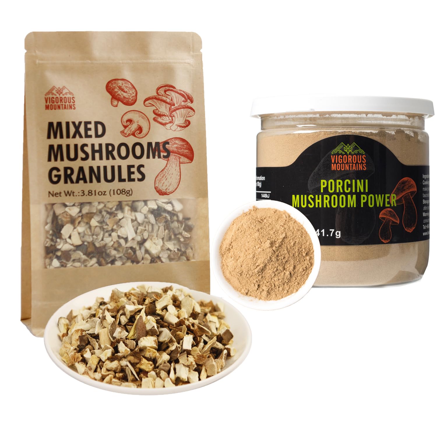 Amazon.com: VIGOROUS MOUNTAINS Dried Assorted Mushrooms Granules and ...