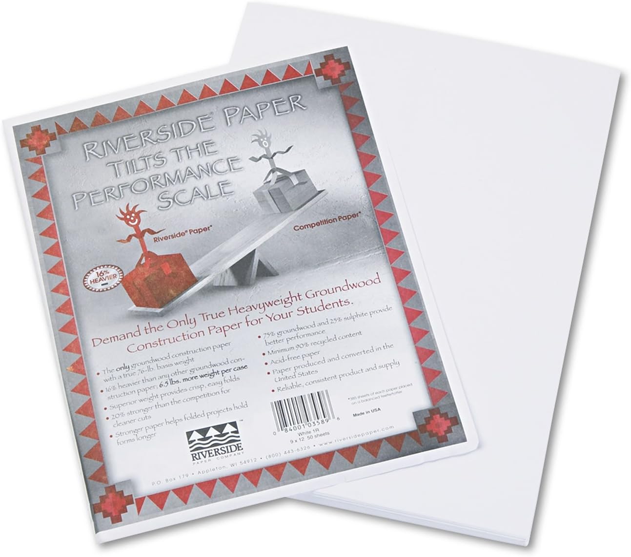 Amazon.com: Pacon 103589 Riverside Construction Paper, 76 lbs, 9 x 12 ...