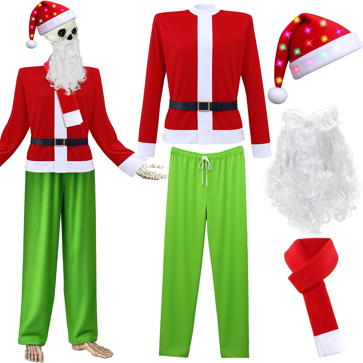Amazon.com: Jamntower 5 Pcs 12 ft Skeleton Christmas Costume ...