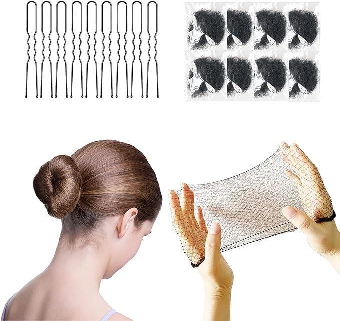 Filet Chignon Danse Set,50 Pièces Filets À Cheveux Invisibles Maille ...
