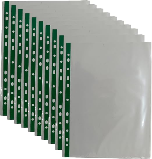 100 Plastic Wallets A4 Poly Punched Pockets Glass Clear Heavy Duty ...