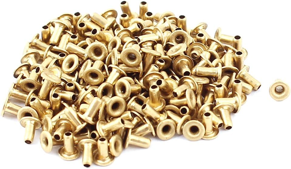 Amazon.com: uxcell Hollow Rivet,2mm x 4mm Through Hole Copper Hollow ...