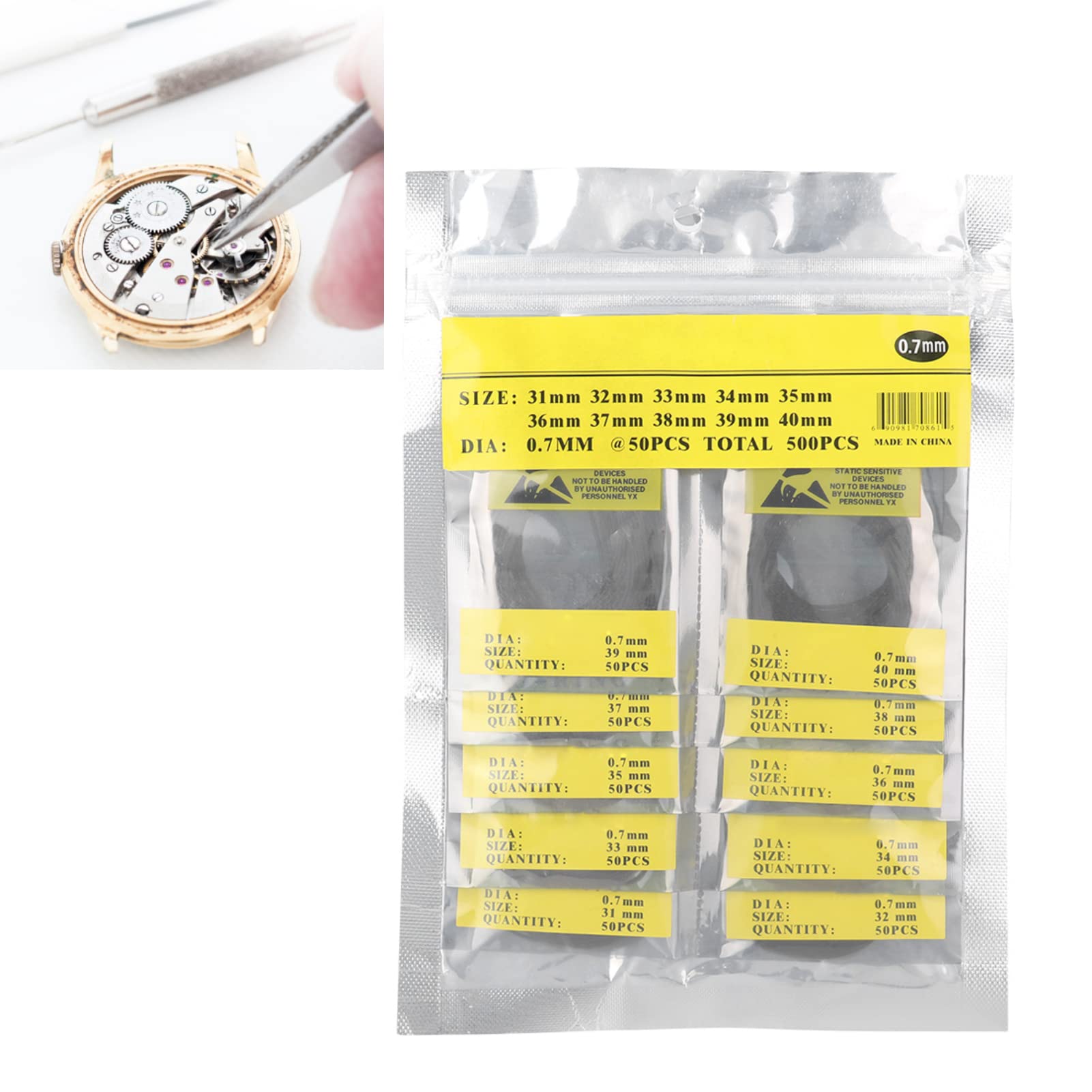 Amazon.com: Watch Back Gaskets, 0.7 Type 500pcs/bag Watch Back Cover ...