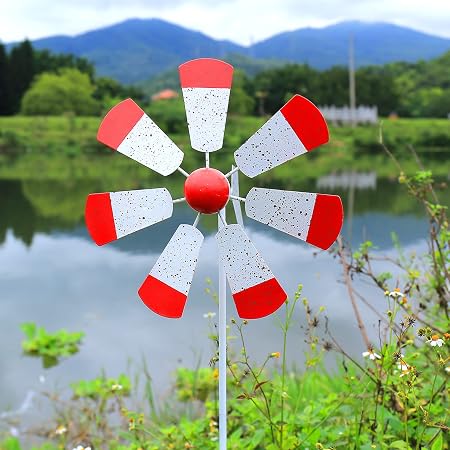 YYWMWM Wind Spinner 31" Large Vertical Windmill Metal Sculpture Garden ...
