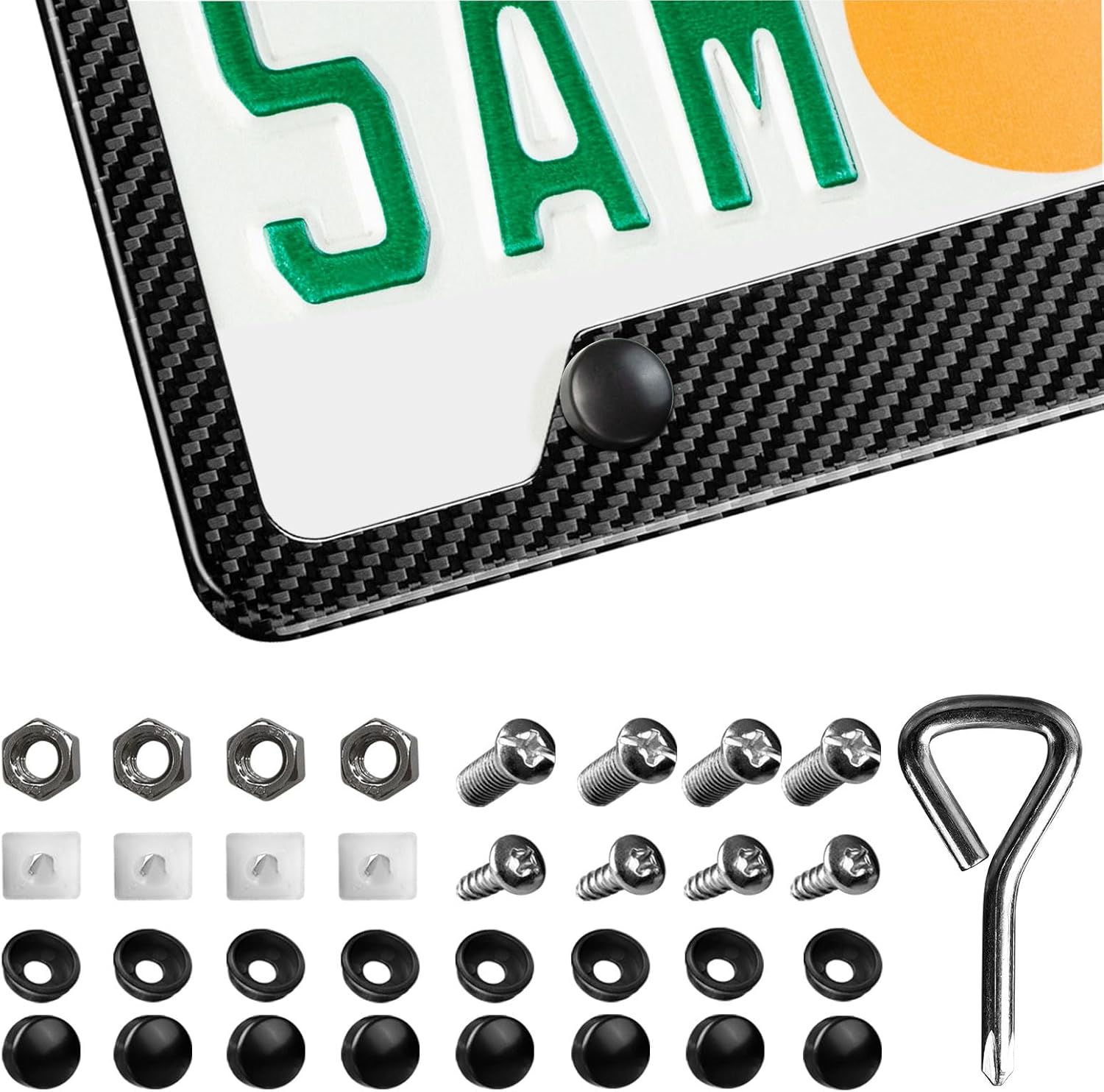 T-carbon Real Carbon Fiber License Plate Frame, Slim Edge License Plate ...