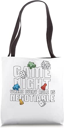 Amazon.com: Funny Game Night Rules Humor Tabletop Board Gamer Tote Bag ...
