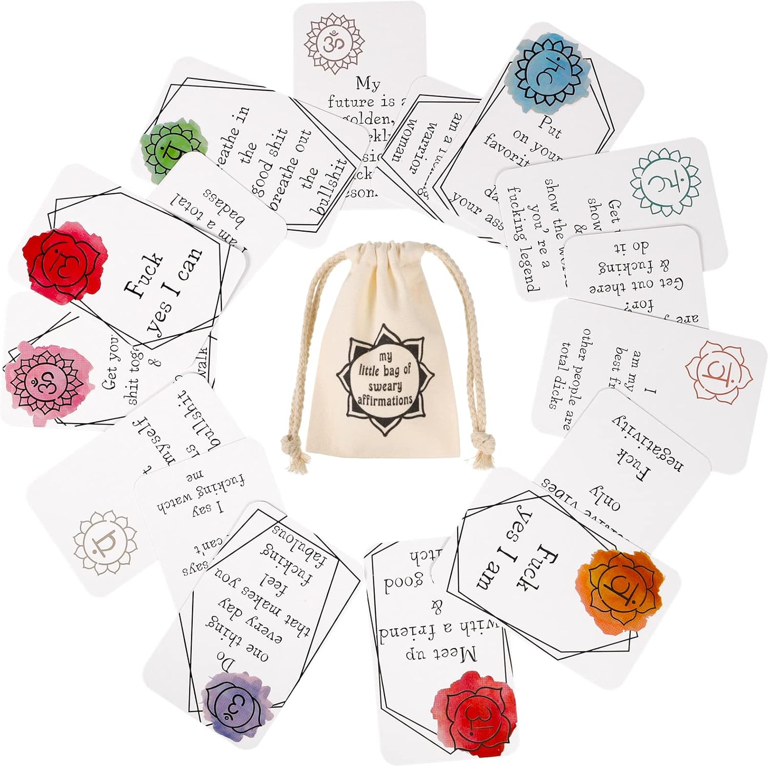 Dacitiery 16Pcs Funny Affirmation Card Gift, Sweary Affirmation Cards ...
