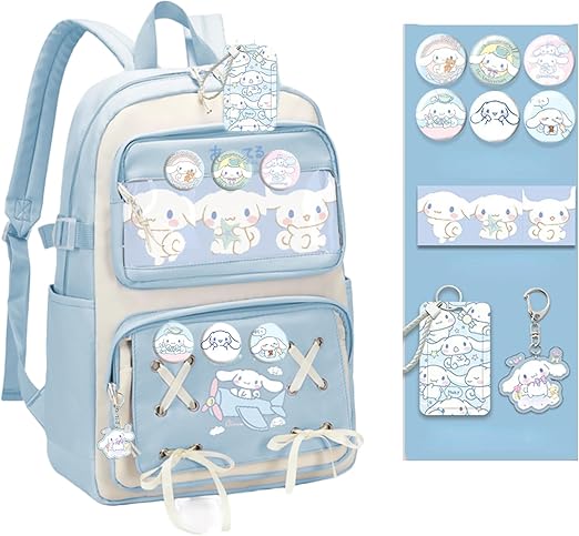 Amazon.com: HAPIKI Kawaii Backpack with 9Pcs Accessories Anime Cartoon ...