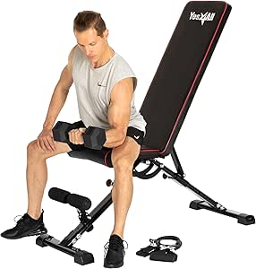 Amazon.com : Adjustable Weight Bench Foldable, Heavy Duty 880 LBs ...