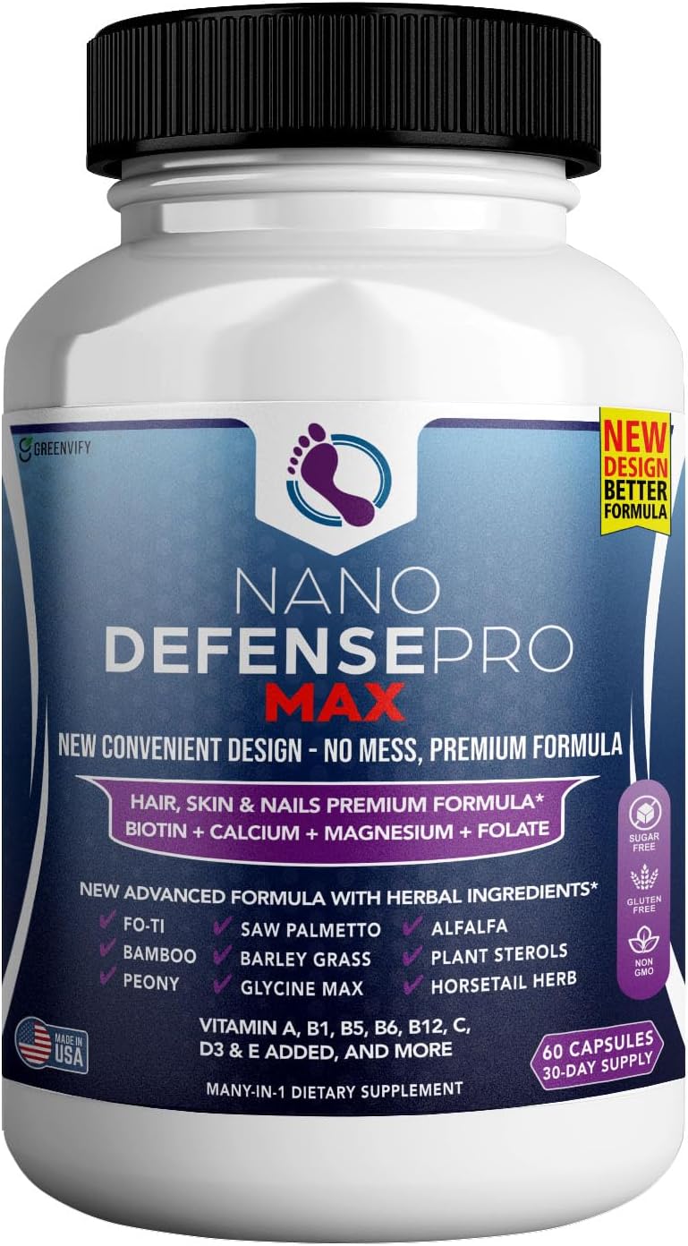 Amazon.com: Nano Defense Pro Max Hair Skin and Nails Supplement, Biotin ...