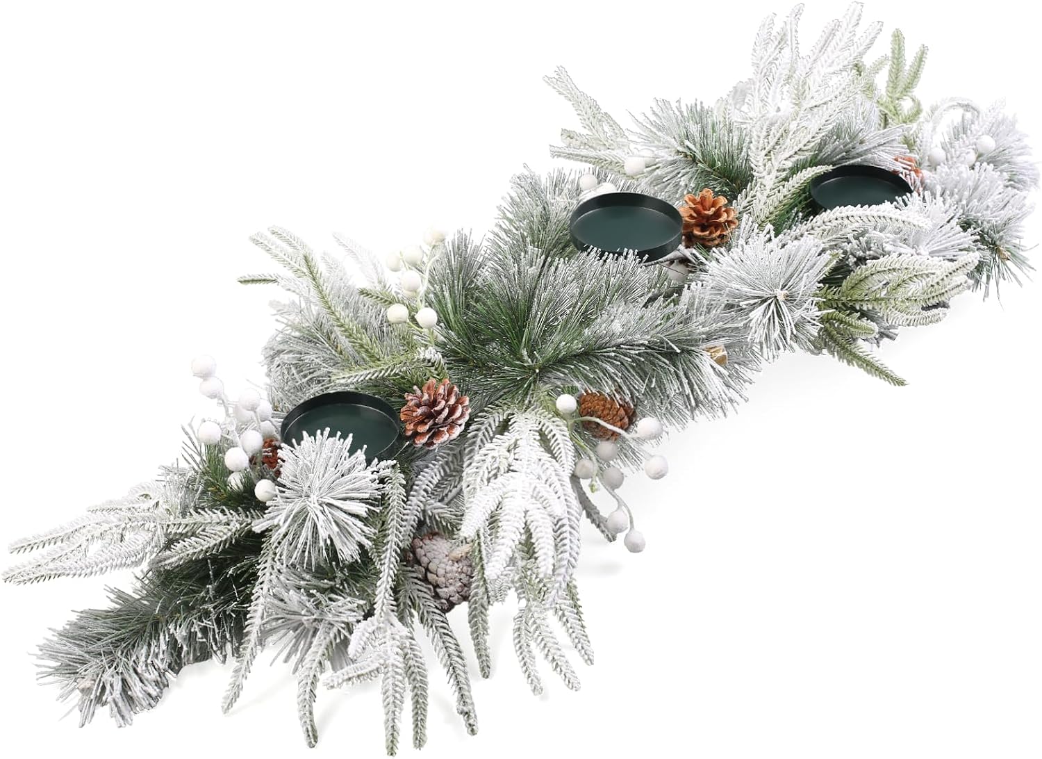 30" Christmas Centerpieces for Tables and Fireplaces with 3 Candle ...