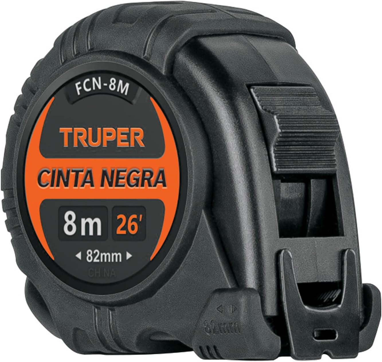 Truper FCN-8M, Flexómetro contra impactos 8 m cinta negra 25 mm : Amazon.com.mx: Herramientas y ...
