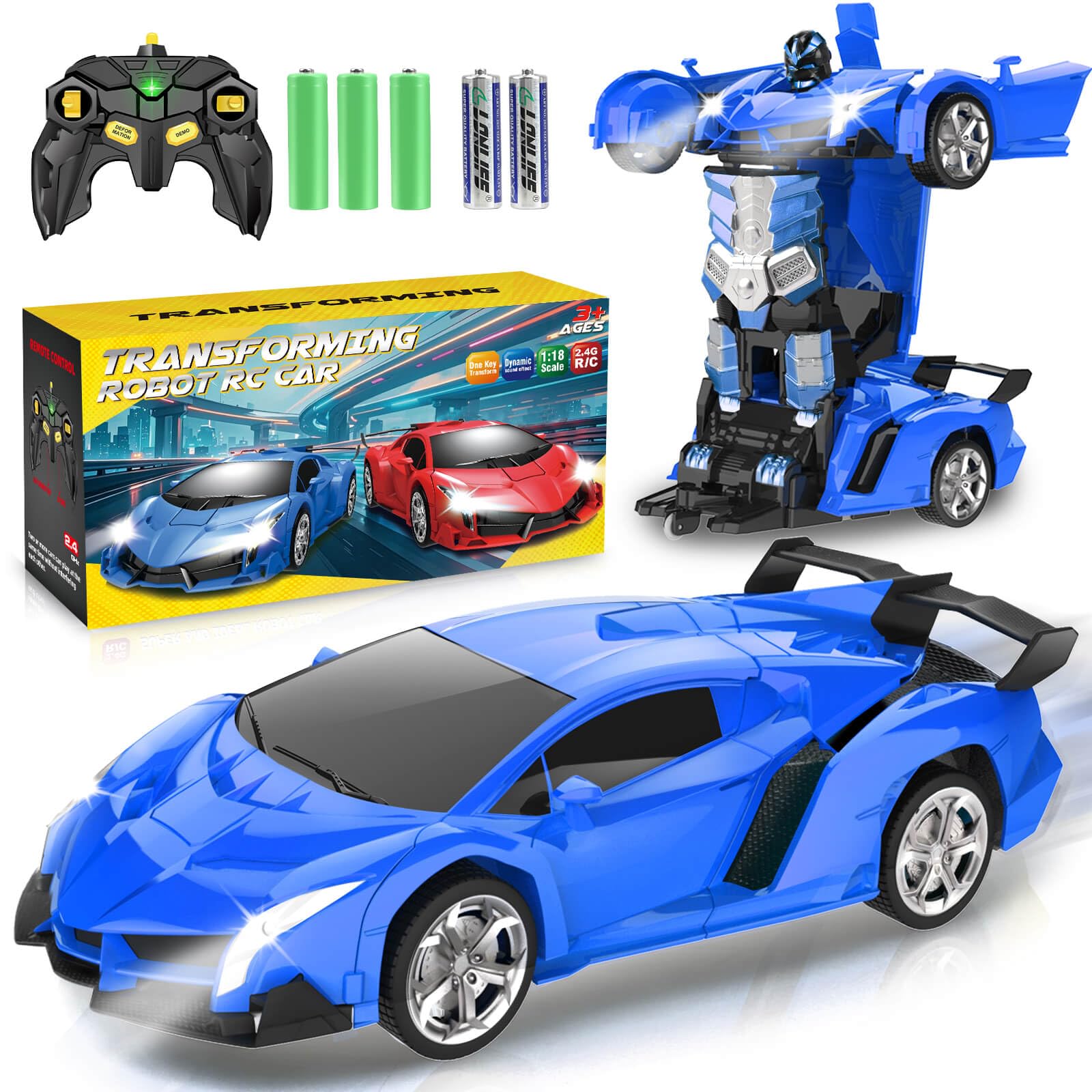 Amazon.com: Chridark Remote Control Car Toys - Transforming RC Cars for ...