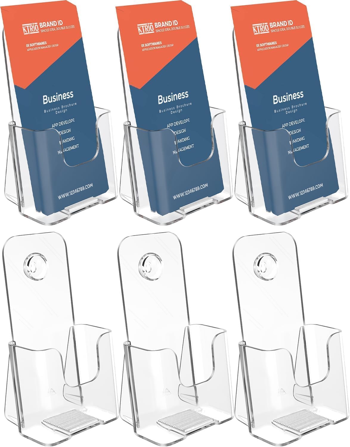 Amazon.com : KTRIO Brochure Holder Acrylic Display Stand 4 inch Wide ...