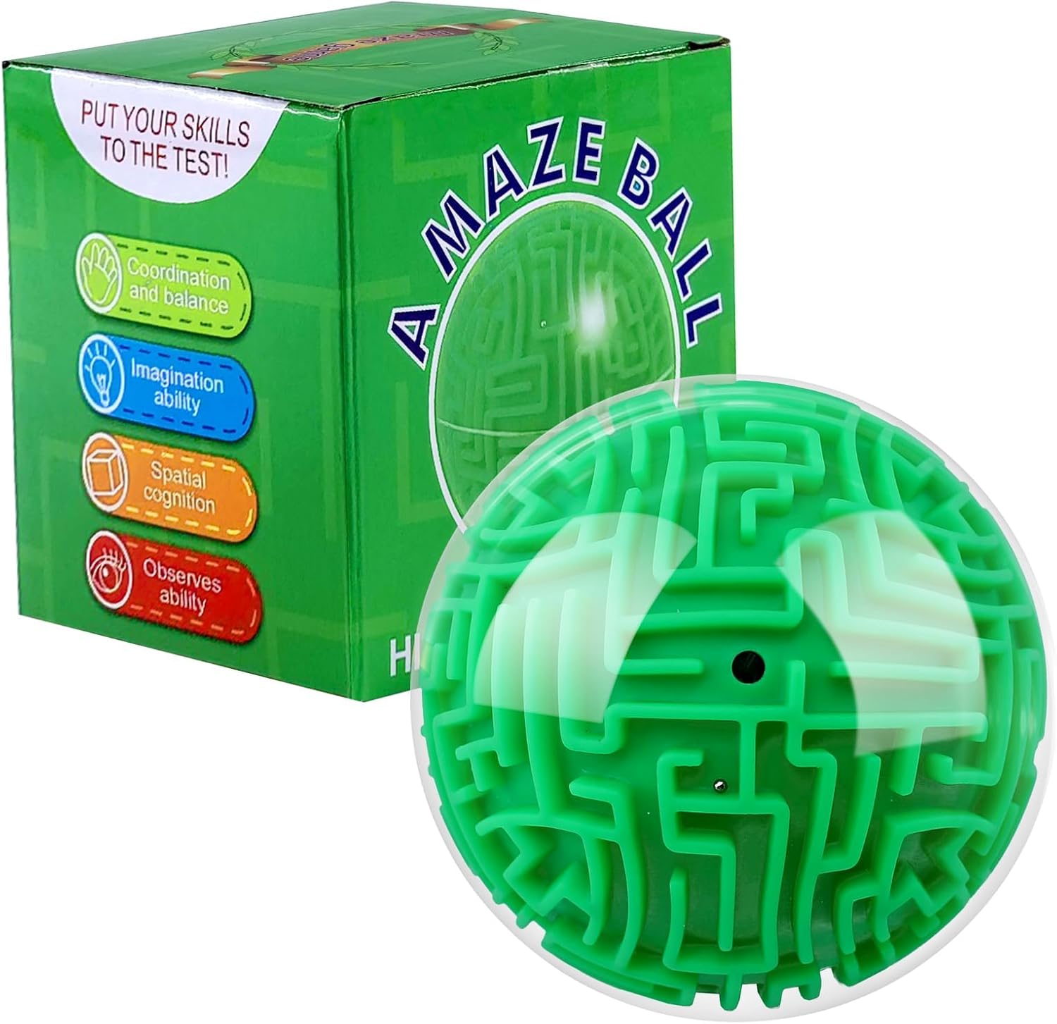 Amazon.com: 4 Inch Maze Ball 3D Gravity Cube Memory Sequential Ball ...