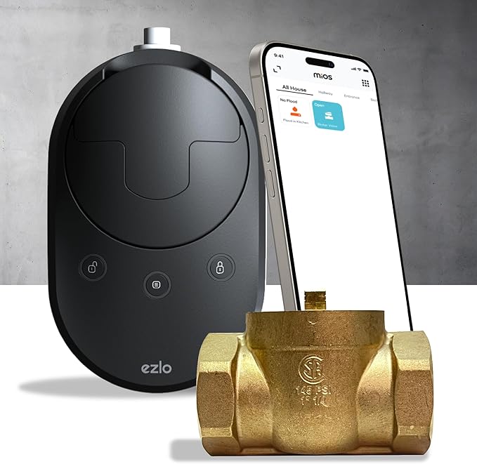 Ezlo WiFi + Z-Wave Smart Water Shut-Off Built-in Smart Hub & Ball Valve ...